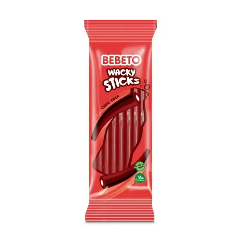 Bebeto Wacky Sticks Cola 180g | Geléstenger med colasmak – Billigmarkedet