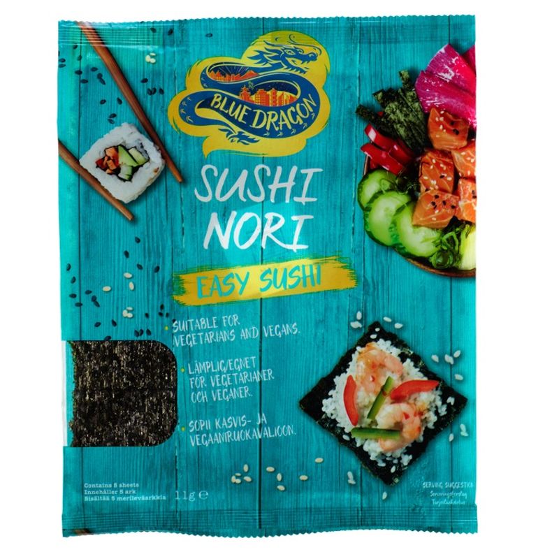 Sushi Nori 11g Blue Dragon | Ristede noriplater til sushi hjemme ...